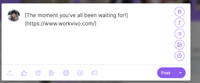 Sharing External Links / URLs in Posts – Workvivo Help Center