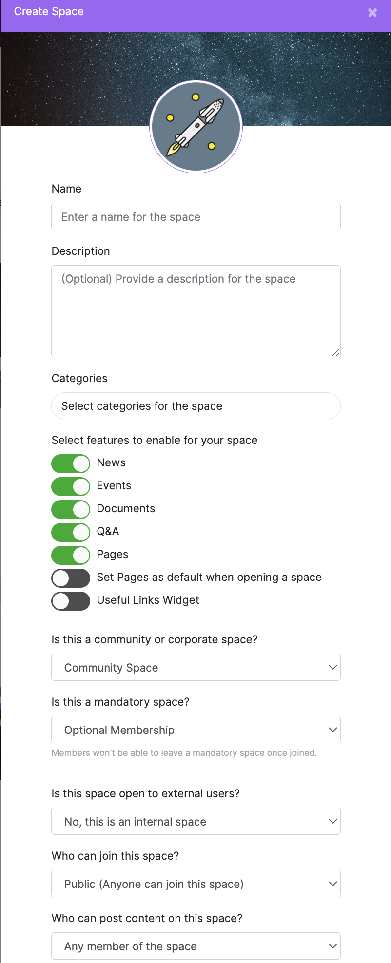 Creating a Community Space – Workvivo Help Center