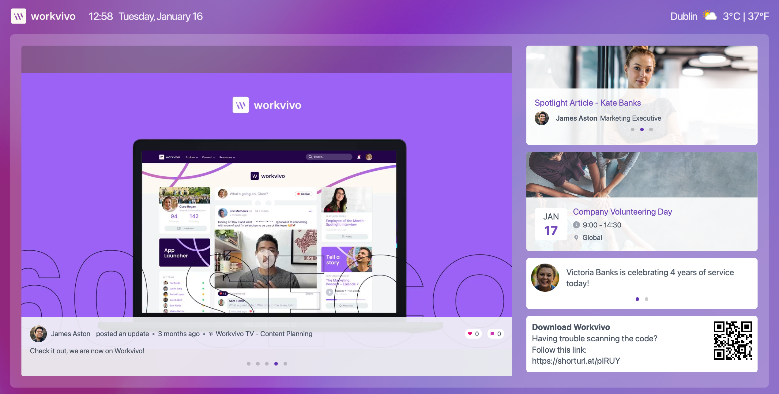 Workvivo TV Templates – Workvivo Help Center
