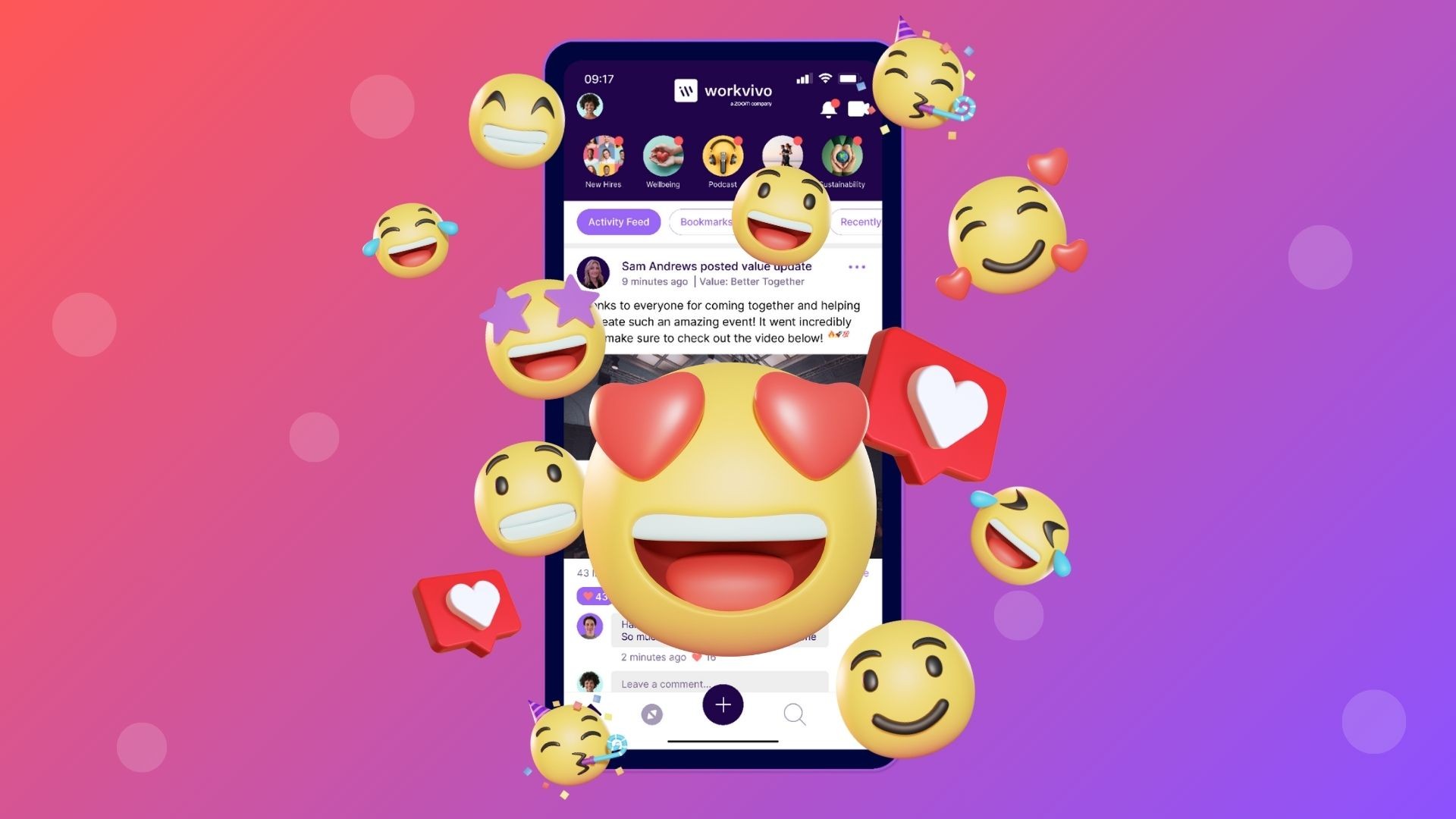 Emoji Reactions – Workvivo Help Center