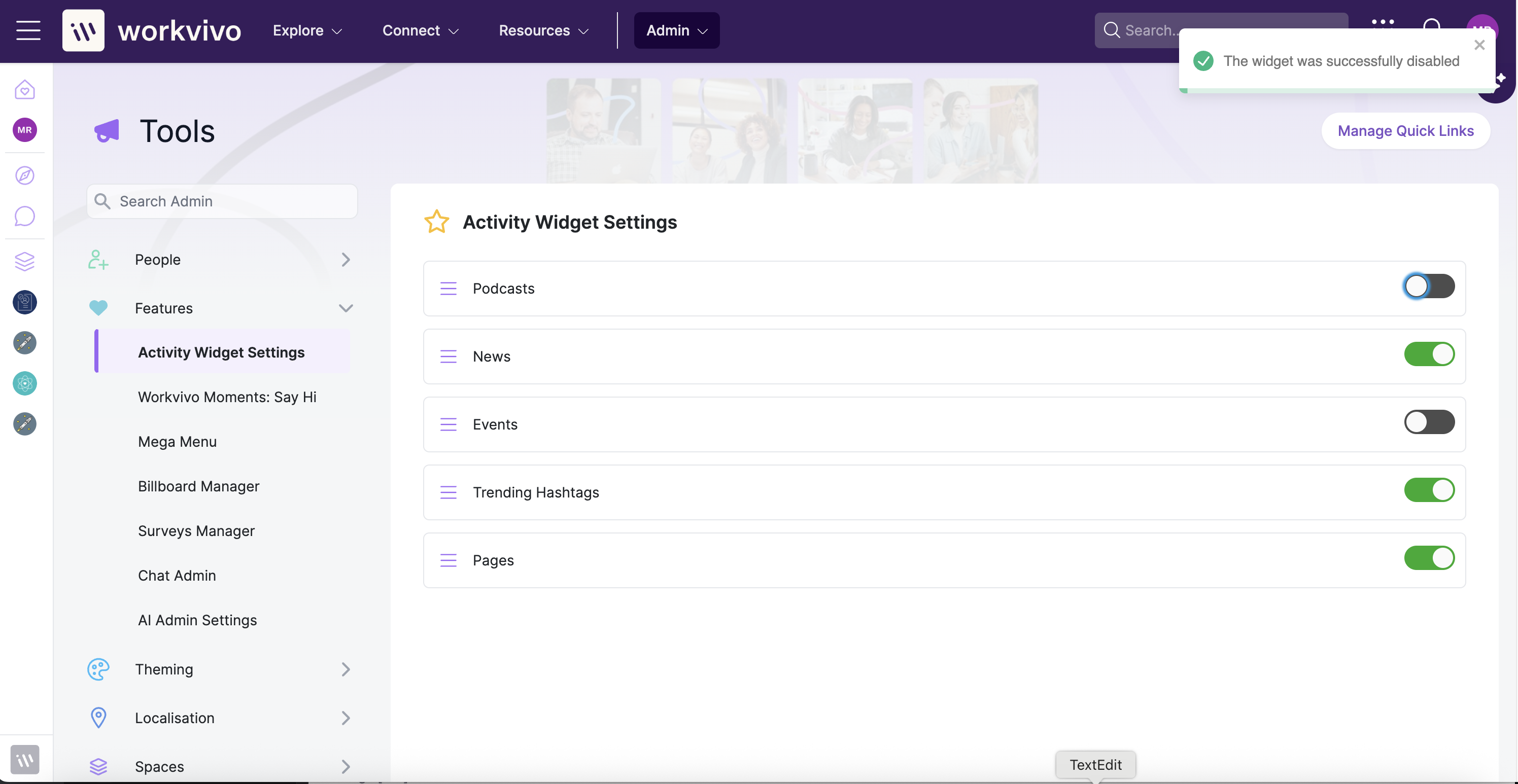 Custom Ordering of Widgets – Workvivo Help Center & Customer Support