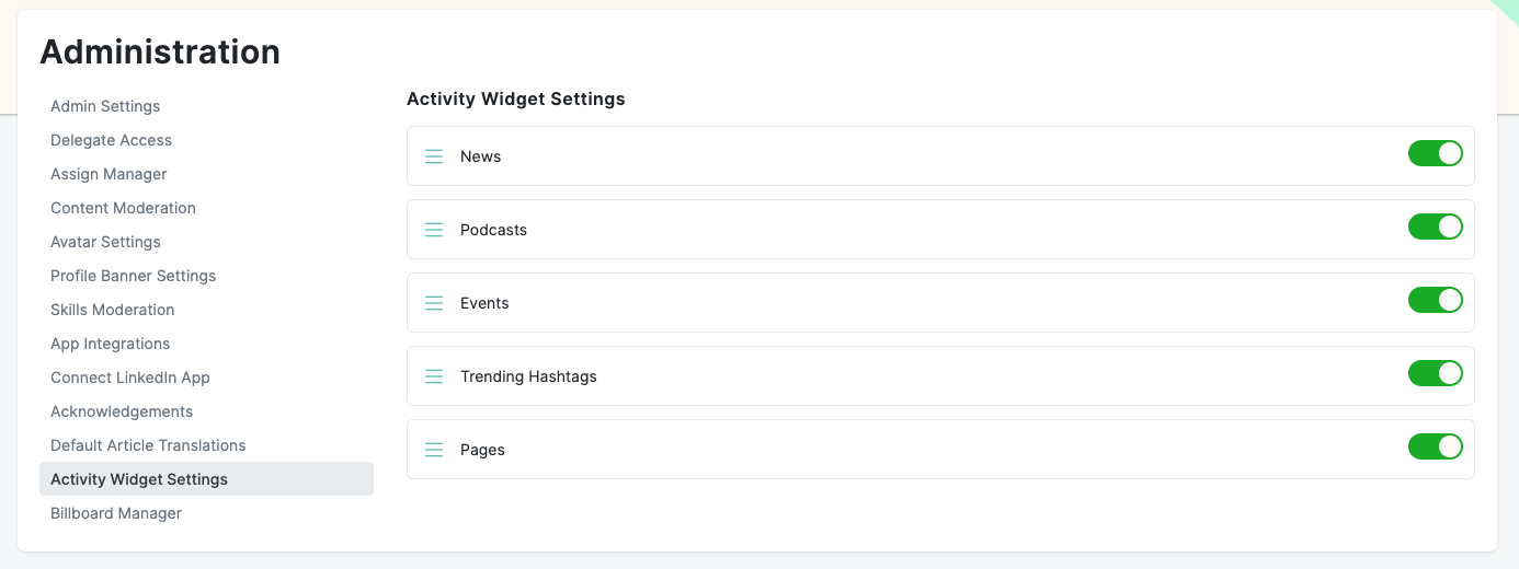 Custom Ordering of Widgets – Workvivo Help Center